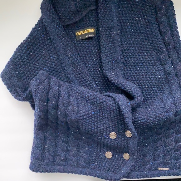 geiger | Sweaters | Vintage Geiger Austrian Blue Wool Chunky Sweater ...